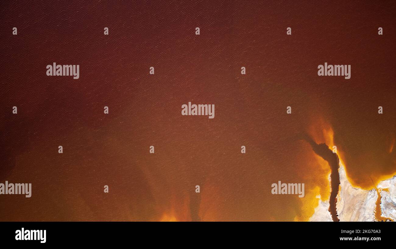 Aerial view of Mining activity. Polluted river and water. Apocalypse ...