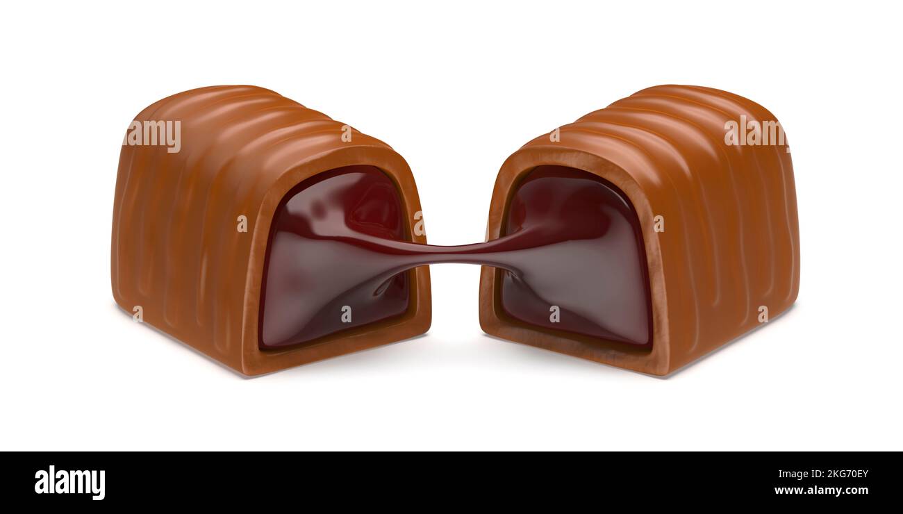 Milk chocolate candy with cherry filling inside Stock Photo - Alamy