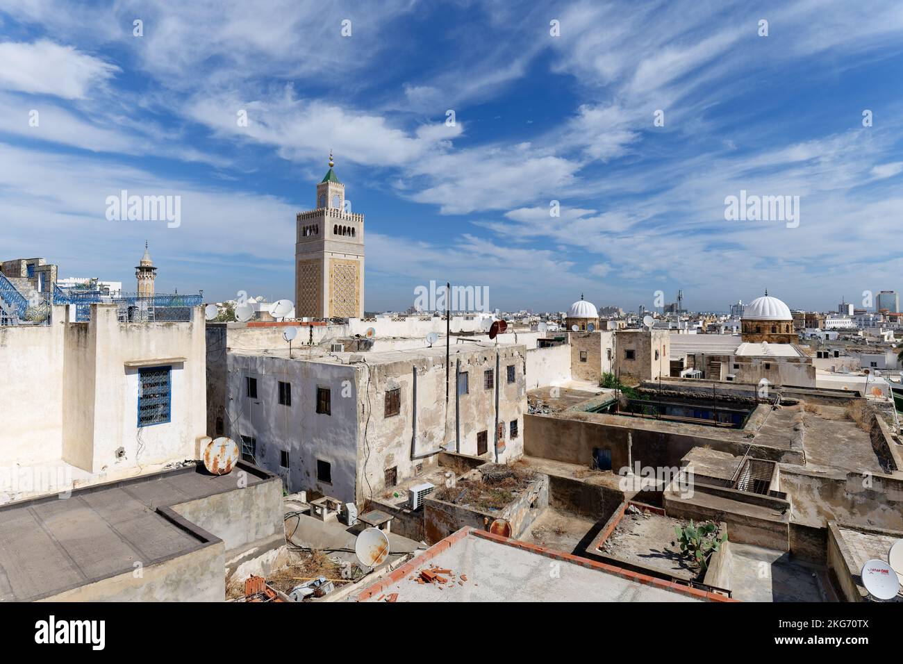 View of the Old Medina of Tunis. Unesco World Heritage Site. Around 700 ...