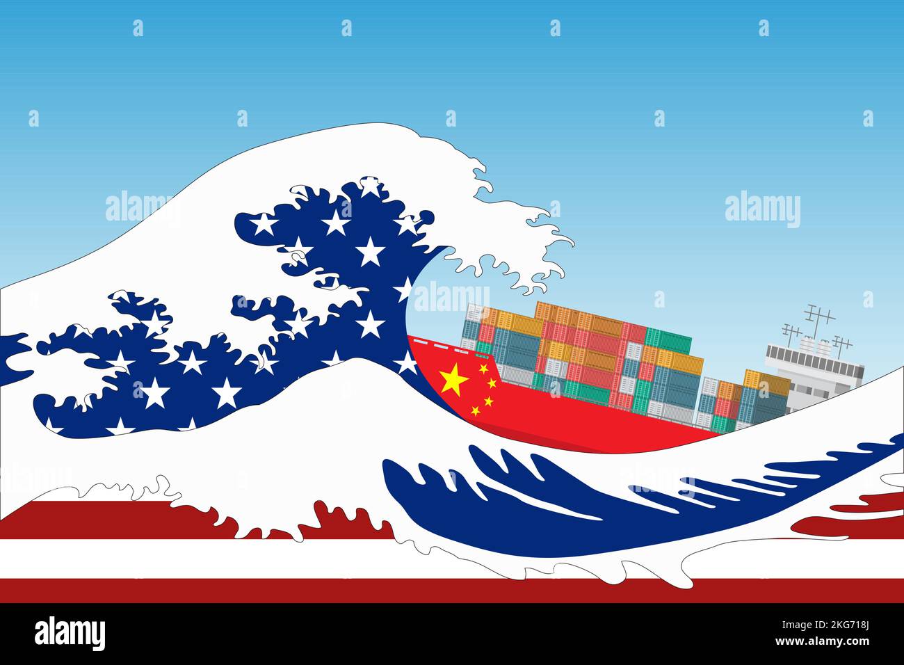 Shipping container sea china Stock Vector Images - Alamy