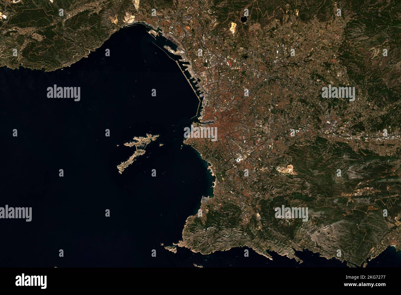 High resolution satellite image of Marseille in France - contains ...