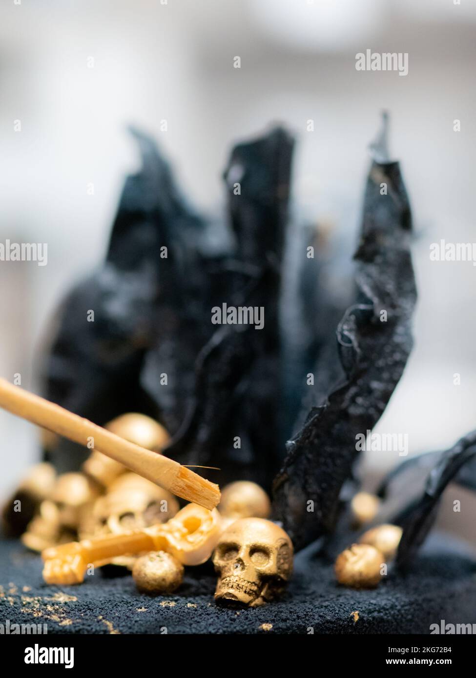 pastry chef finishing horror black muertos birthday cake decorating ...