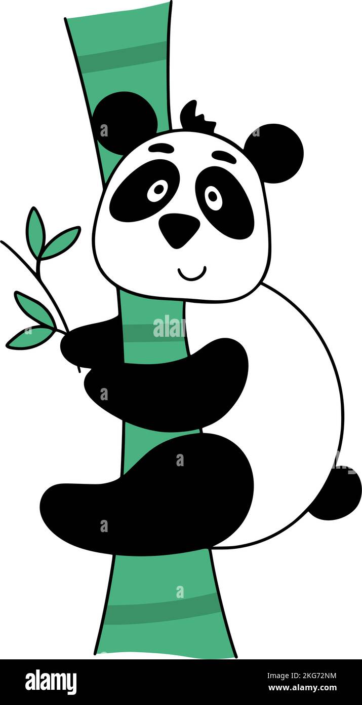 Panda on bamboo cartoon Stock Vector Image & Art - Alamy