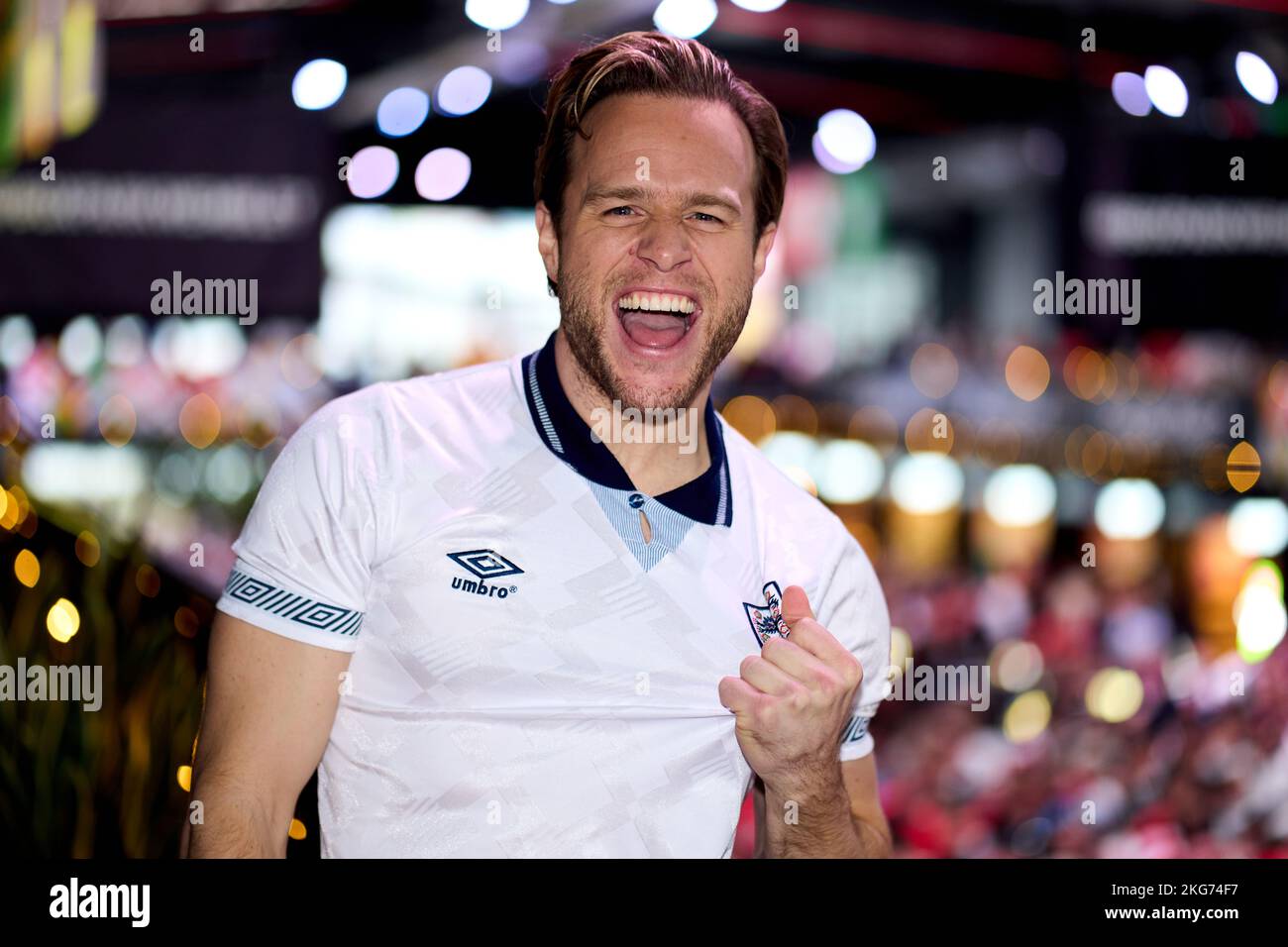 Olly Murs at BoxPark Wembley, during a screening of the FIFA World Cup ...