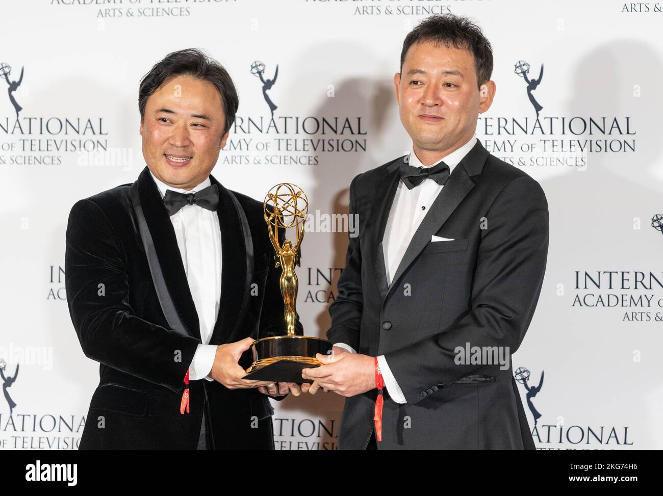 Jae Jyeok Yoon and Chang Hyun An attend 50th International Emmy Awards ...
