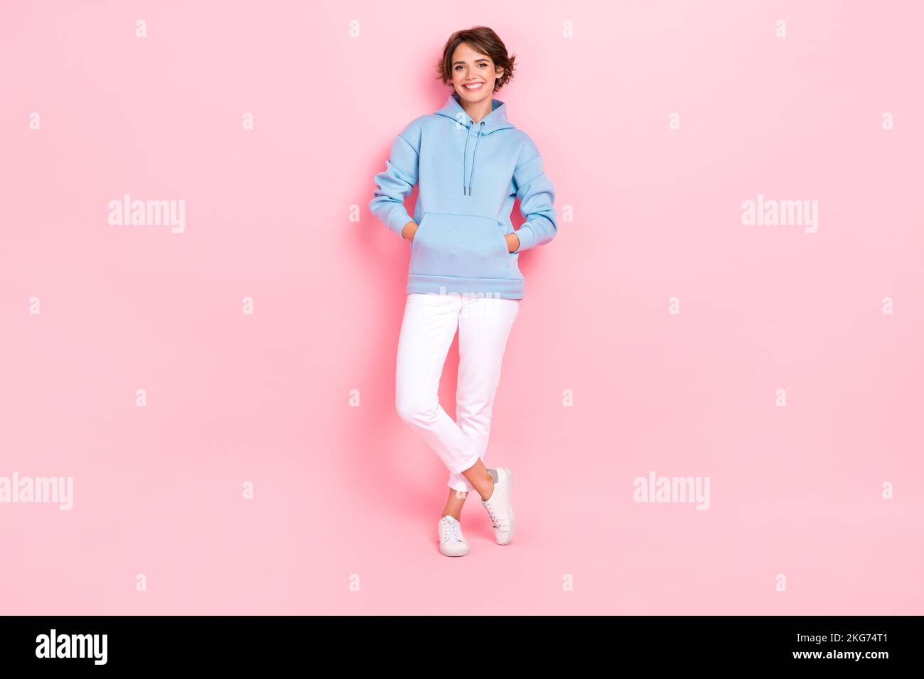 Full length photo of good looking lady buy wear new nice clothes outfit ...