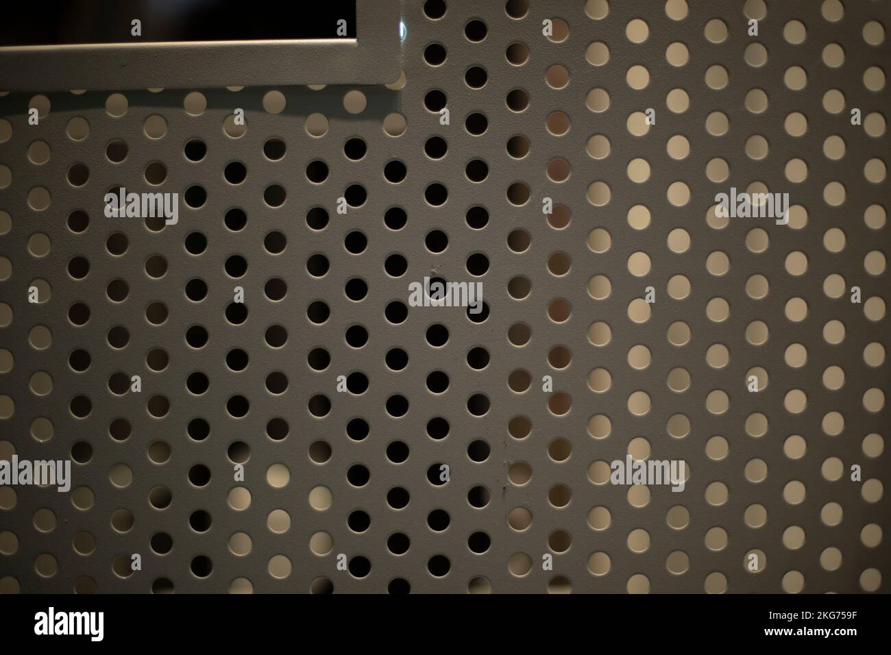 Metal texture with holes. Steel profile with holes. Interior details ...