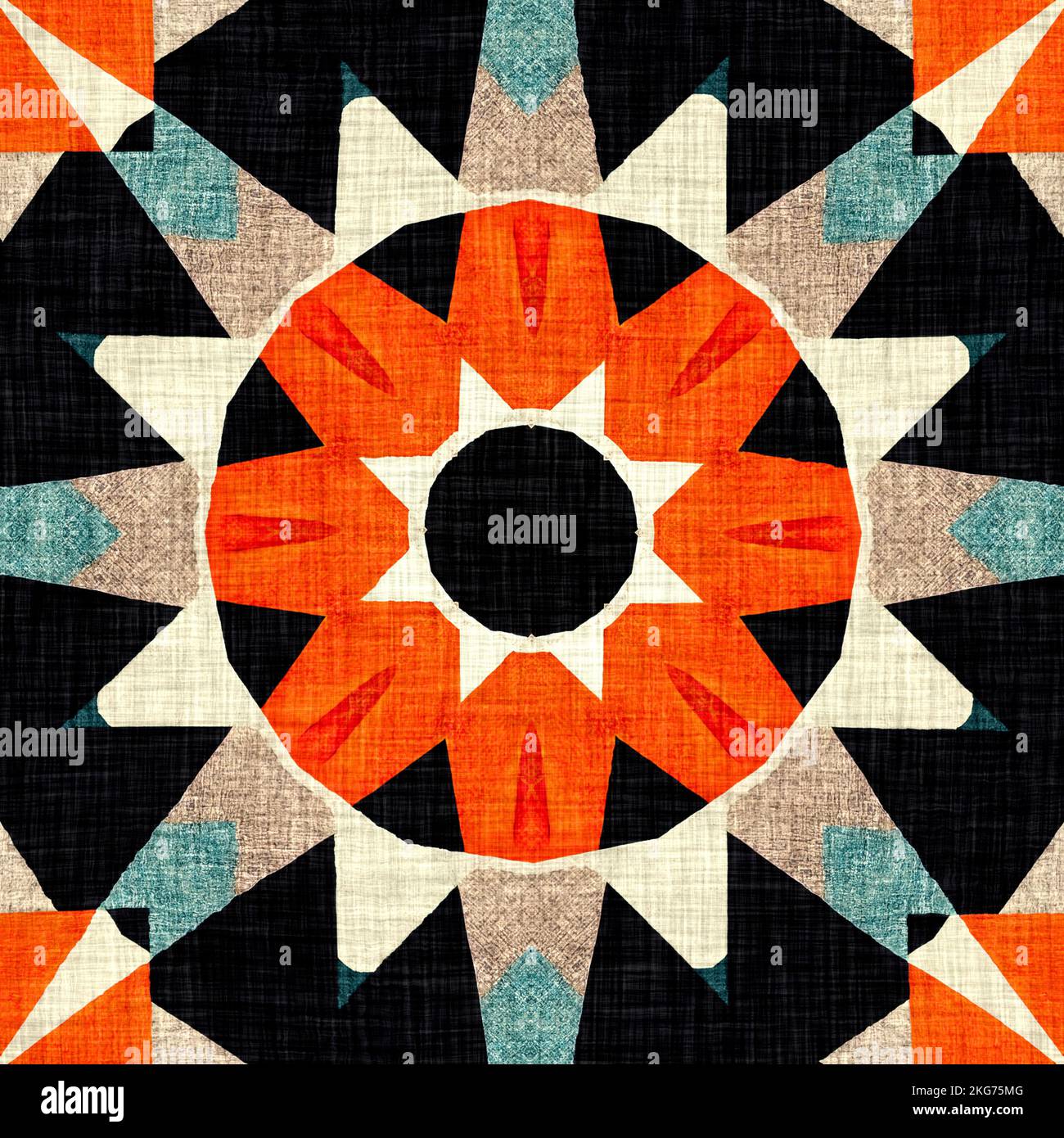 Quilted Americana geo seamless pattern. Cottagecore all over retro ...