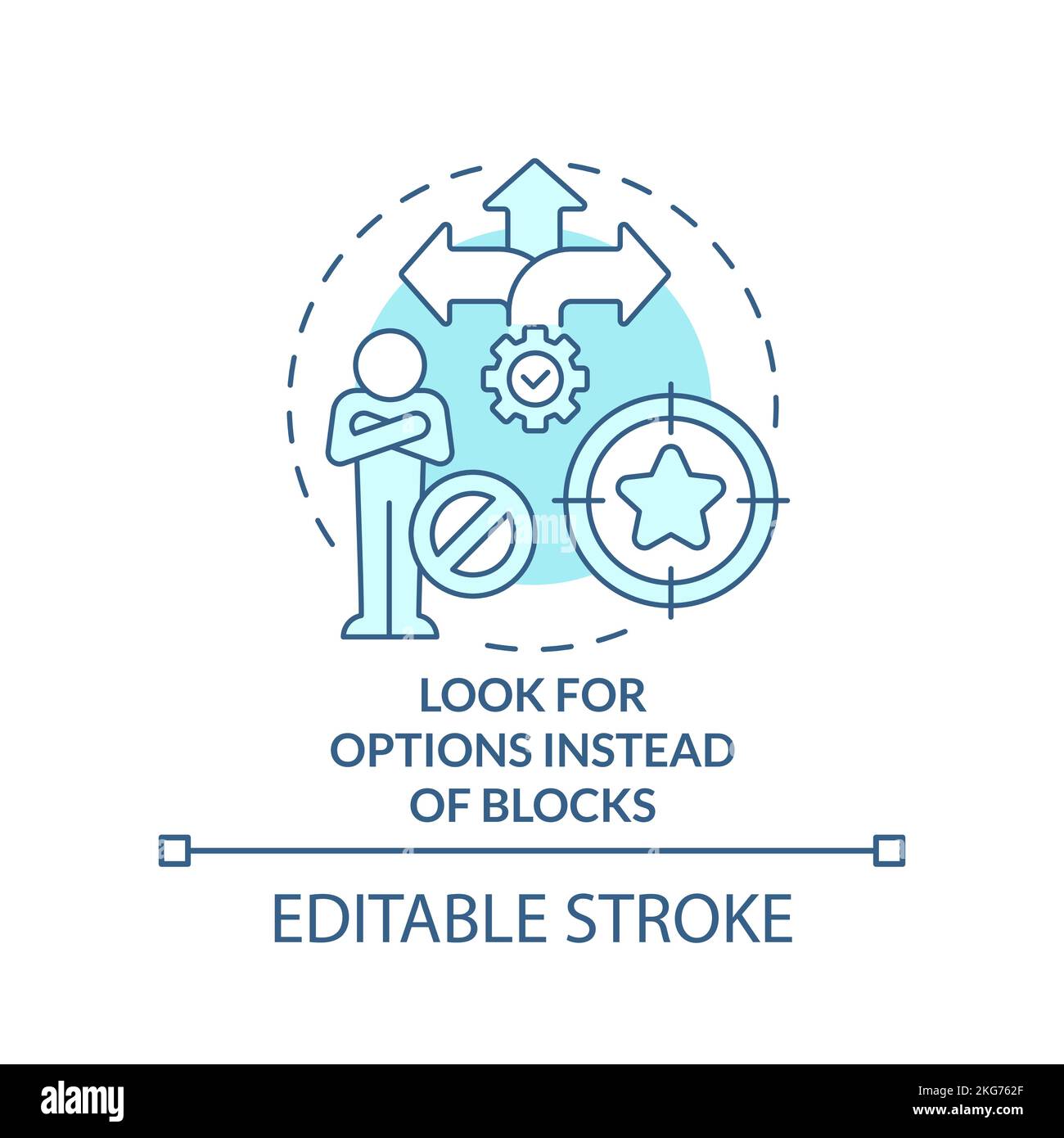 Look for options instead of blocks turquoise concept icon Stock Vector ...