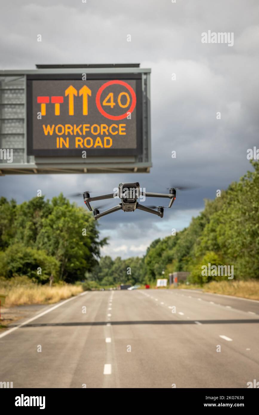 Drone Working on a Highway Concept Stock Photo - Alamy