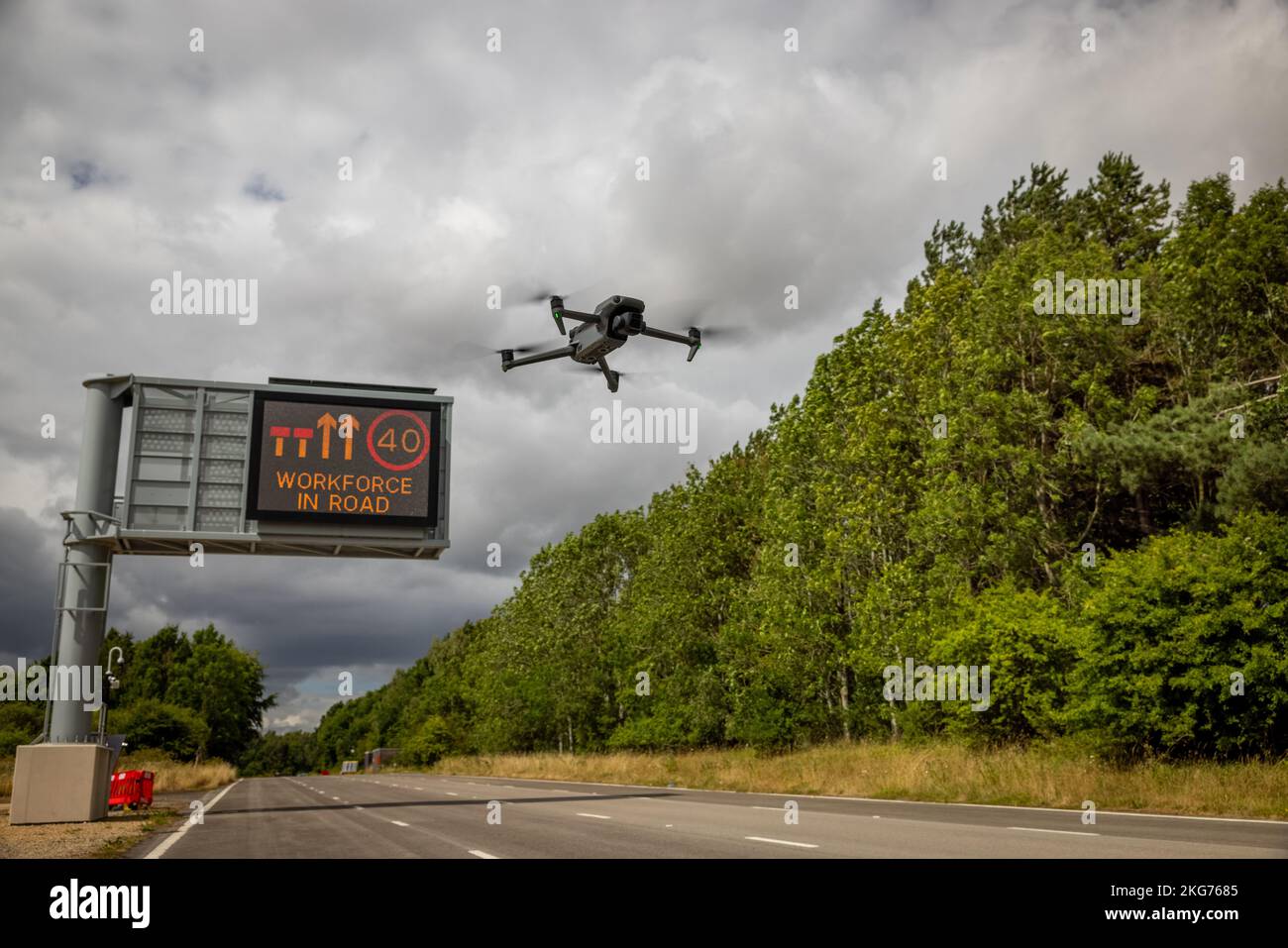 Drone Working on a Highway Concept Stock Photo - Alamy
