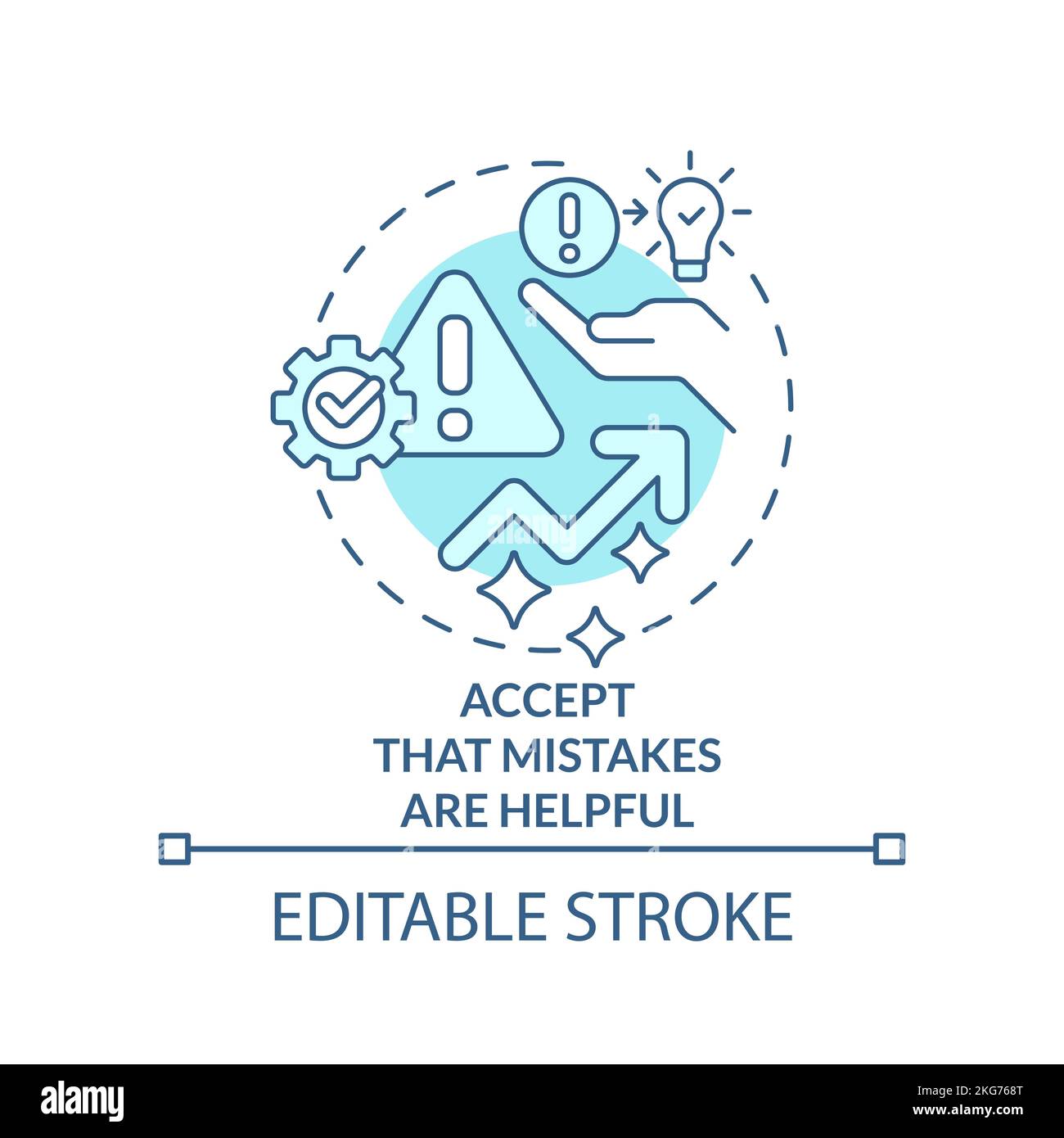 Accept mistakes value turquoise concept icon Stock Vector Image & Art ...