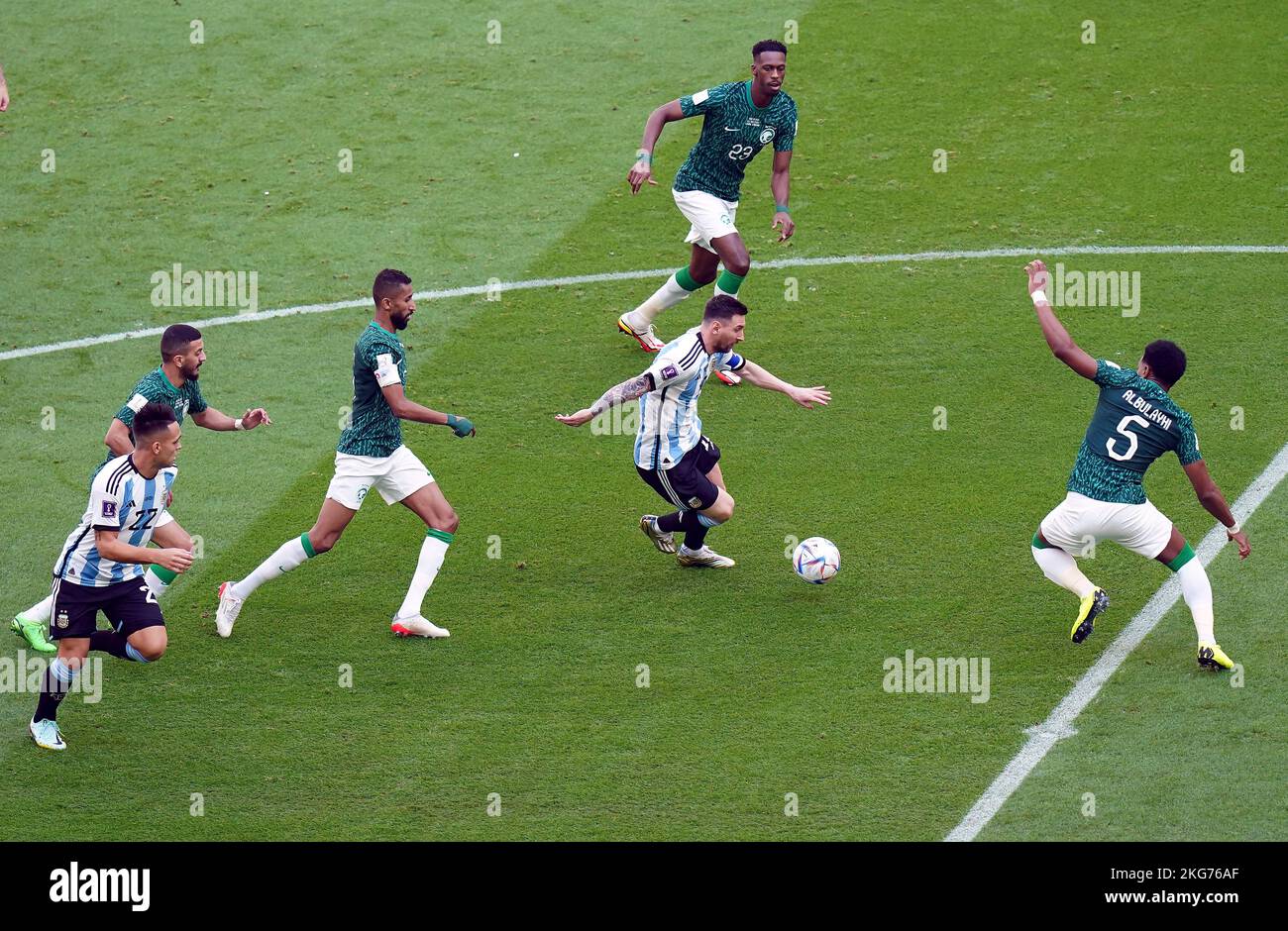Argentinas lionel messi runs ball hi-res stock photography and images ...