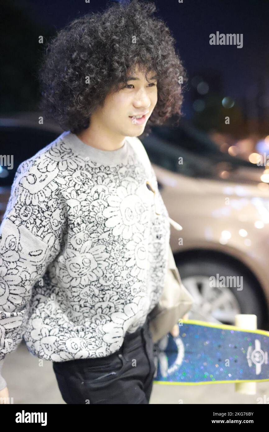 Hong Kong singer Mike Tsang during the recording of Chinese singing ...