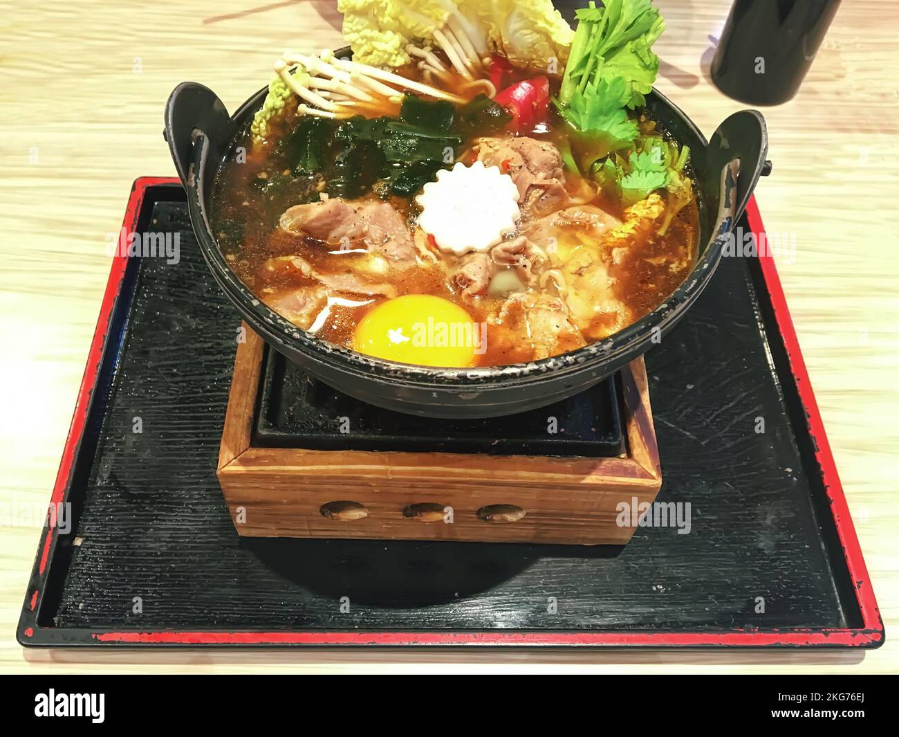 Hot pot ramen is Korean food that Thai people like to eat Stock Photo ...