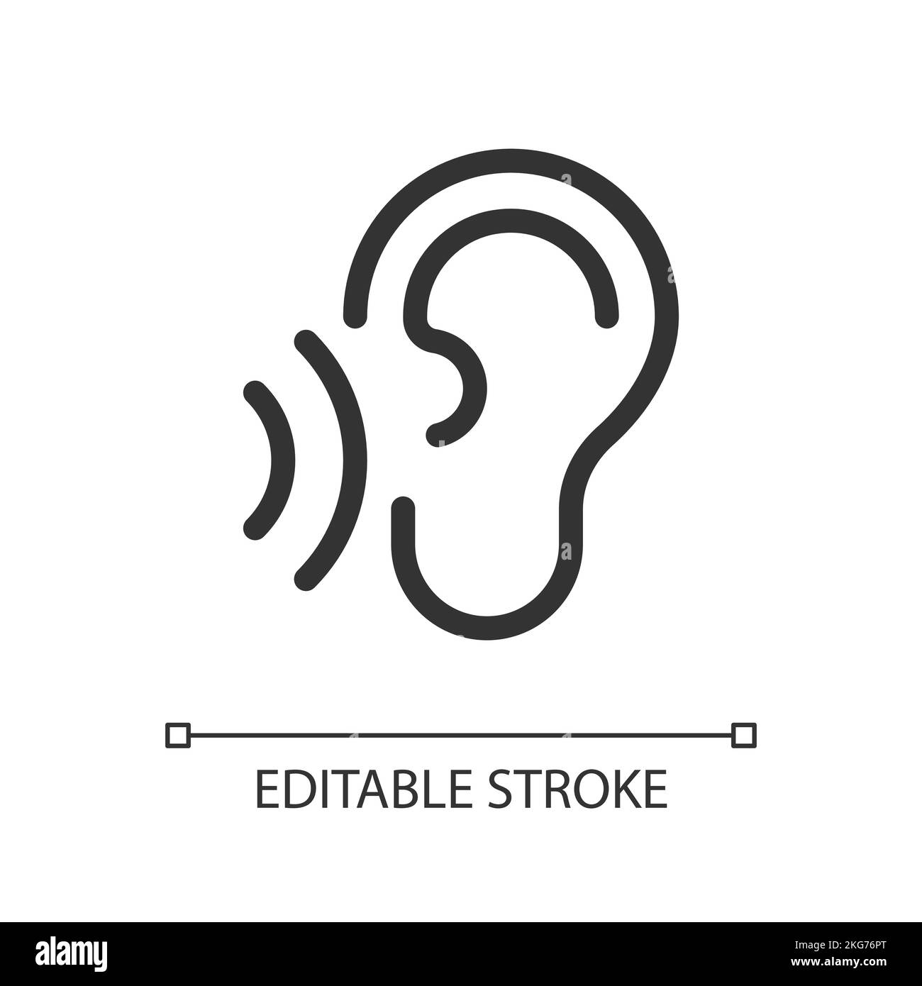 Listen pixel perfect linear ui icon Stock Vector Image & Art - Alamy