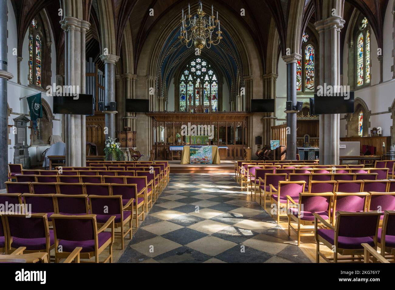 Interior of the church of St Peter and St Paul, Buckingham ...