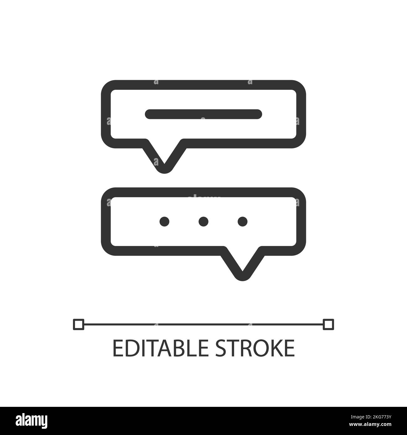 Communication With Chat Bot Pixel Perfect Linear Ui Icon Stock Vector Image And Art Alamy