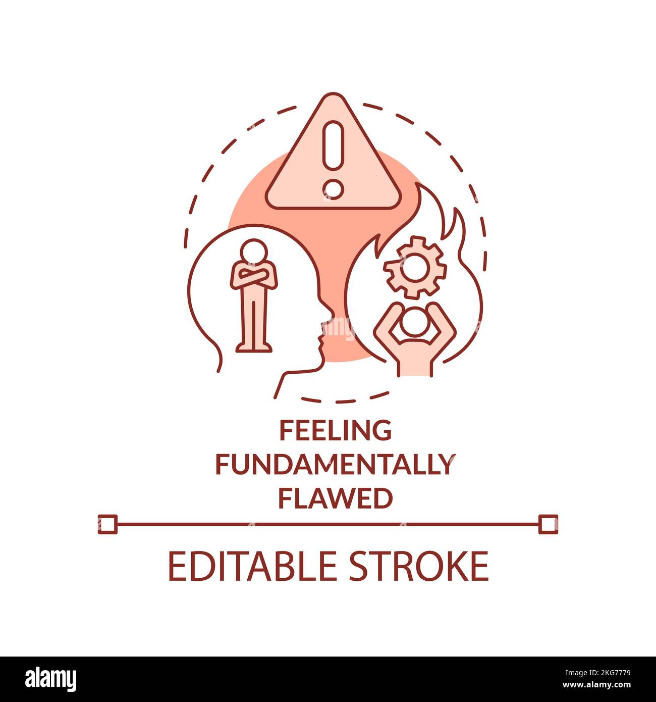 Feeling fundamentally flawed red concept icon Stock Vector Image & Art ...