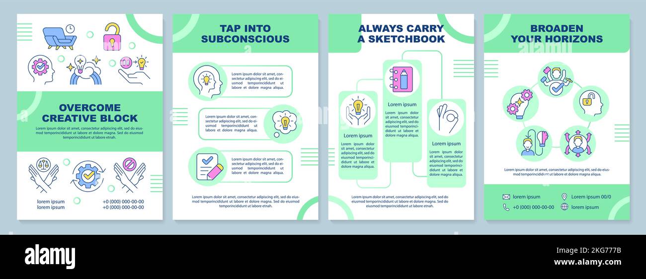 Overcome creative block brochure template Stock Vector Image & Art - Alamy