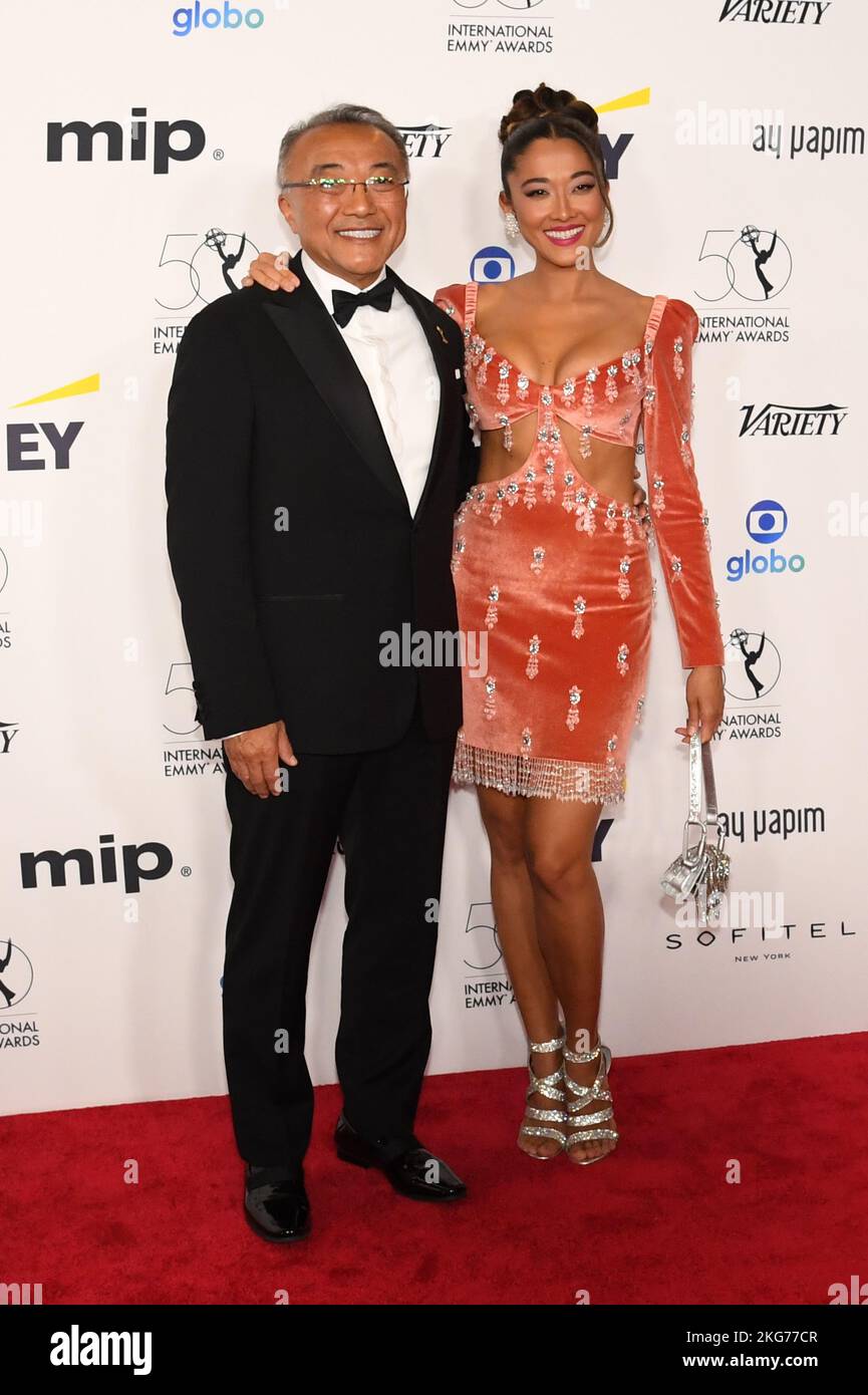 Nelson Sato walking the red carpet at the International Emmy Awards at ...