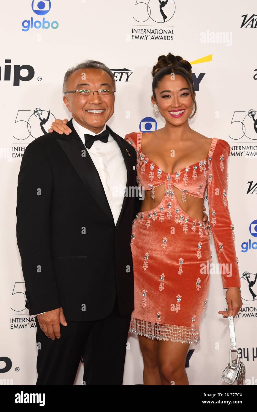 Nelson Sato walking the red carpet at the International Emmy Awards at ...