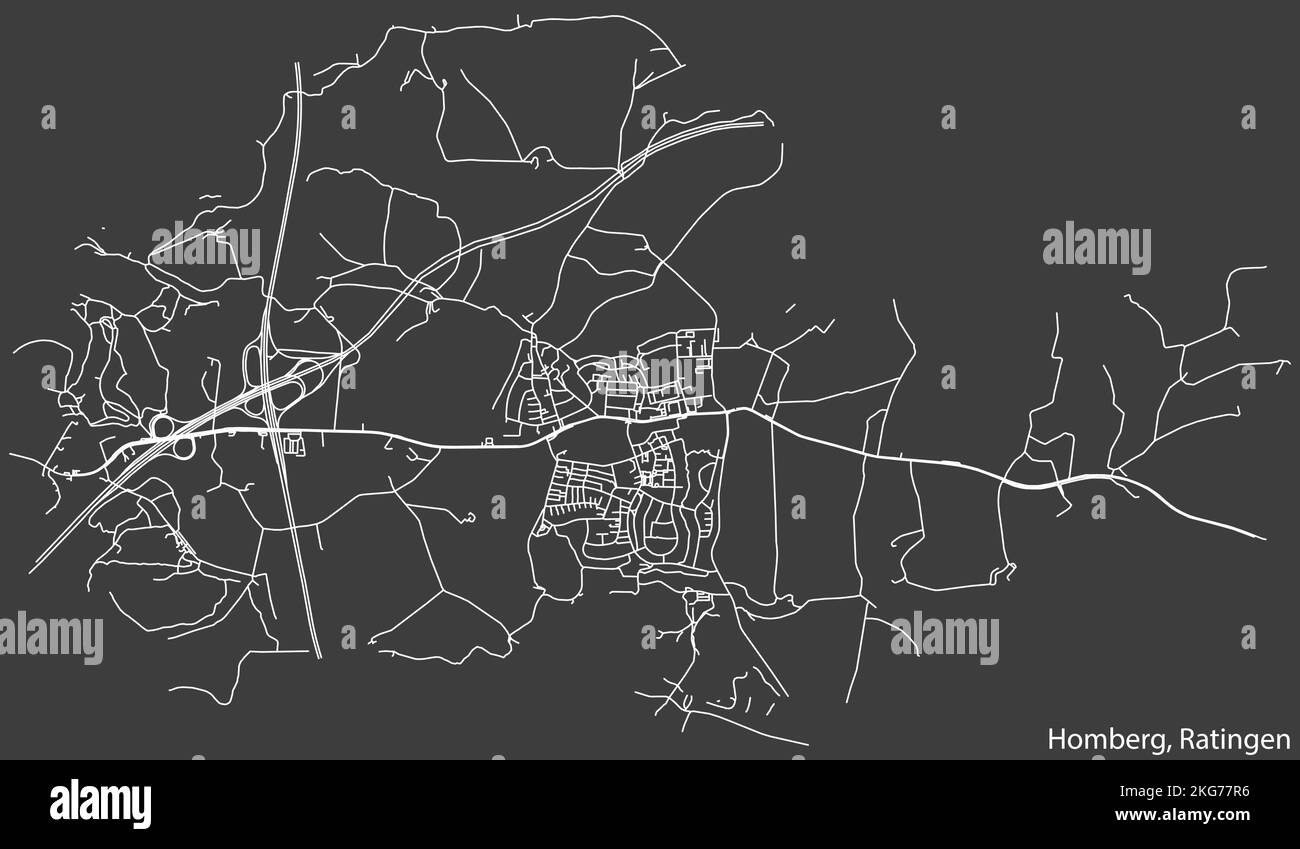 Street roads map of the HOMBERG MUNICIPALITY, RATINGEN Stock Vector ...