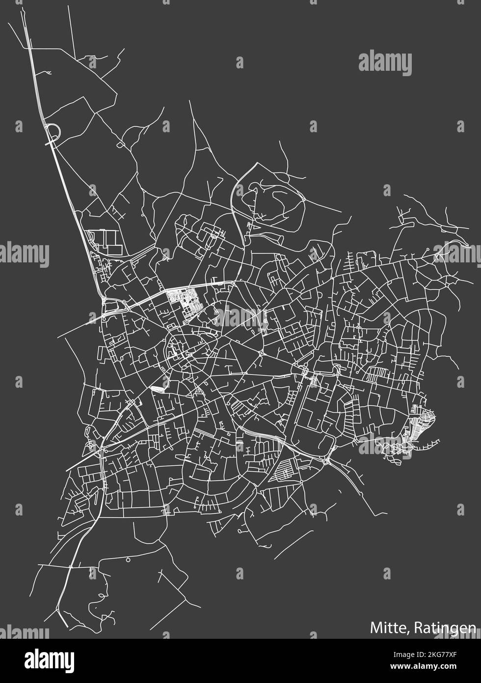 Street roads map of the MITTE MUNICIPALITY, RATINGEN Stock Vector Image ...
