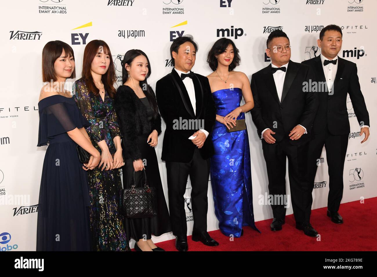 Jae Hyeok Yoon and Chang Hyun, with team, walking the red carpet at the ...