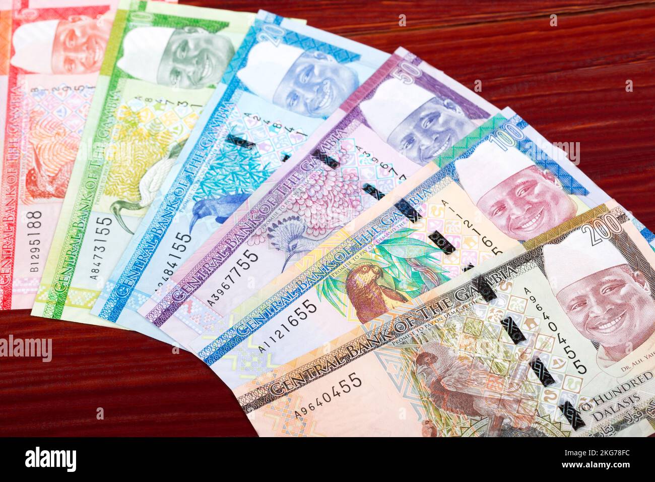 Old Gambian money - dalasi a business background Stock Photo - Alamy