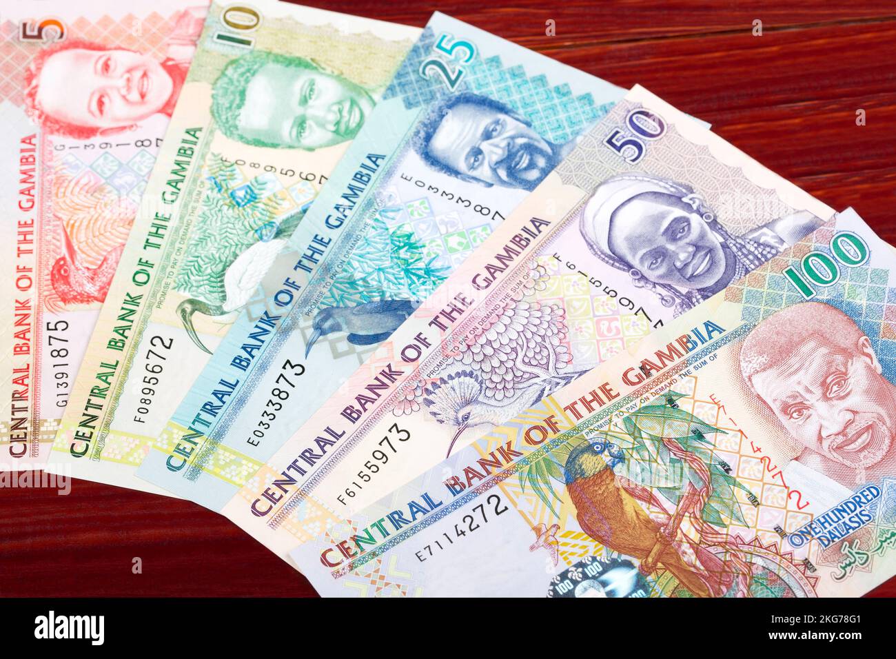 Old Gambian money - dalasi a business background Stock Photo - Alamy