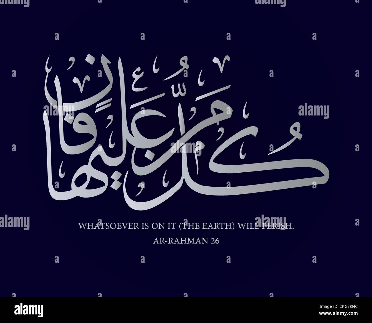 Kullu man AAalayha fanin, means : Whatsoever is on it (the earth) will ...