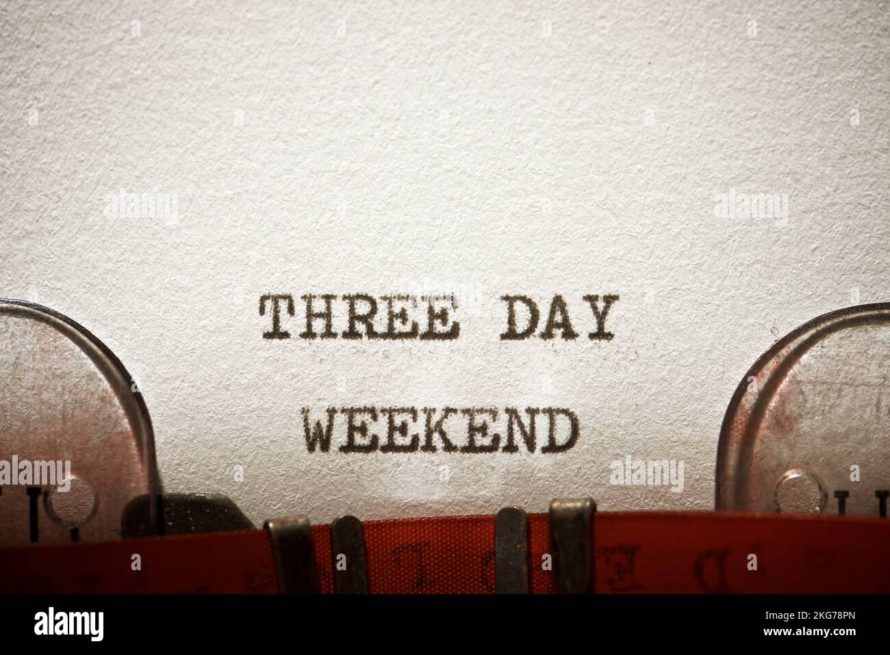 Three day weekend phrase written with a typewriter Stock Photo - Alamy