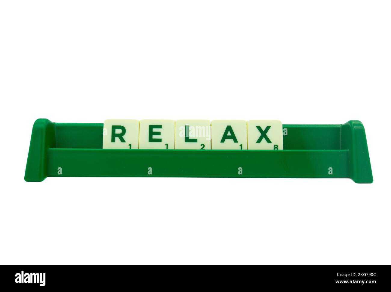 written "relax" on scrabble board, isolated on white background ...