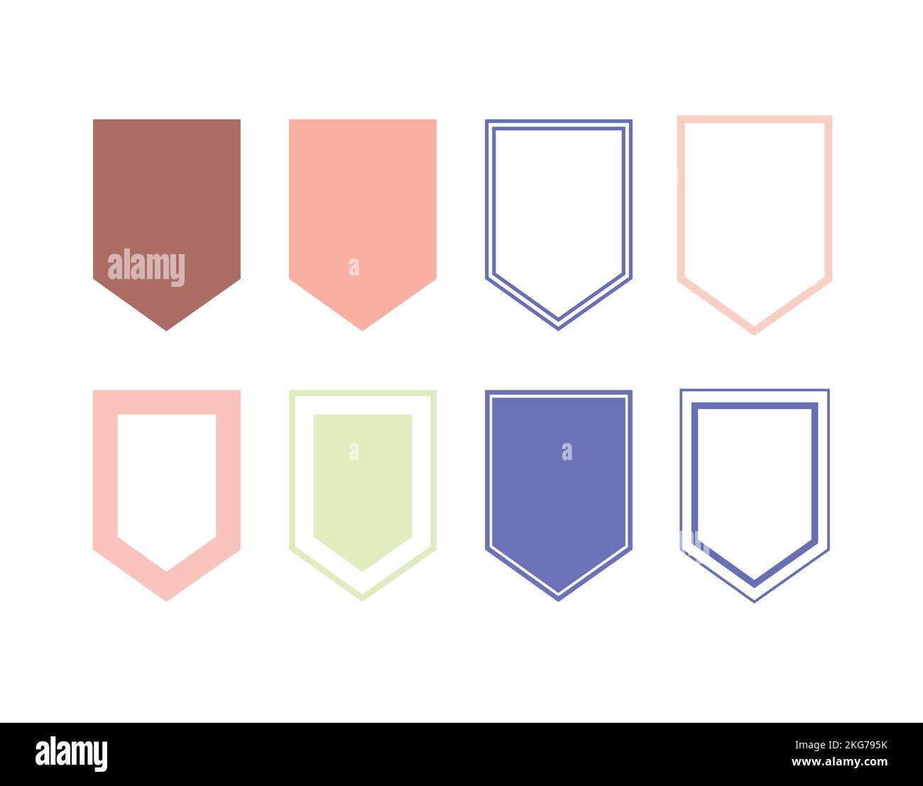 Banner bunting template set. Vector Template Design. Form of bunting ...