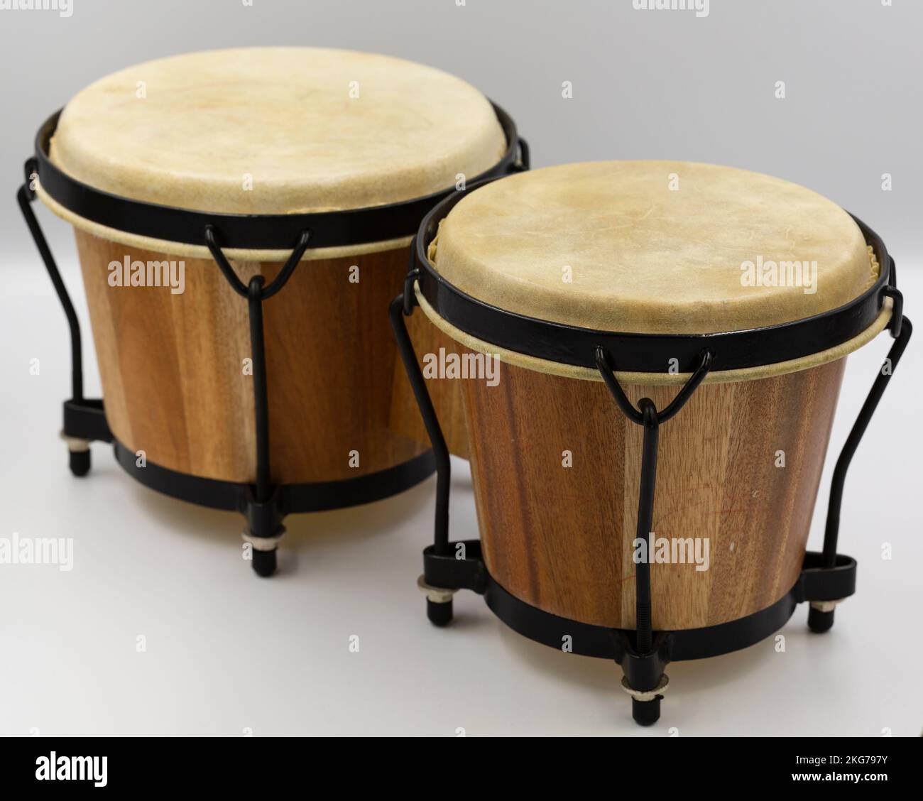 leather drum on a white background, bongo Stock Photo - Alamy