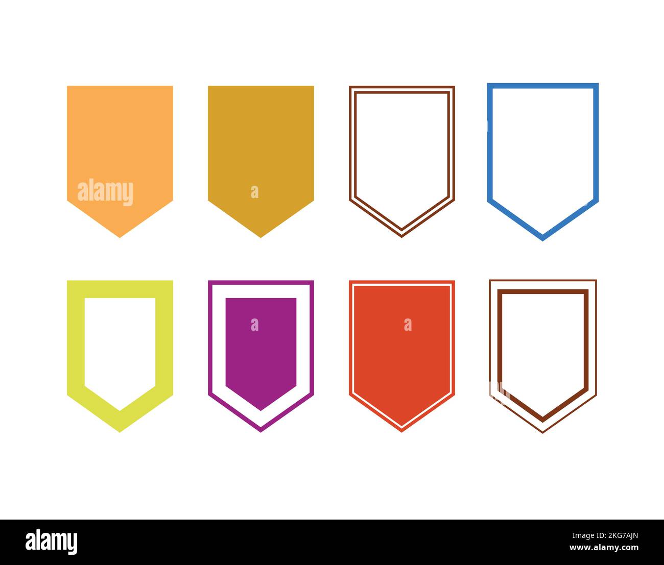 Banner bunting template set. Vector Template Design. Form of bunting ...