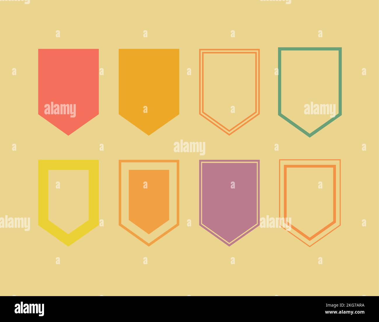 Banner bunting template set. Vector Template Design. Form of bunting ...
