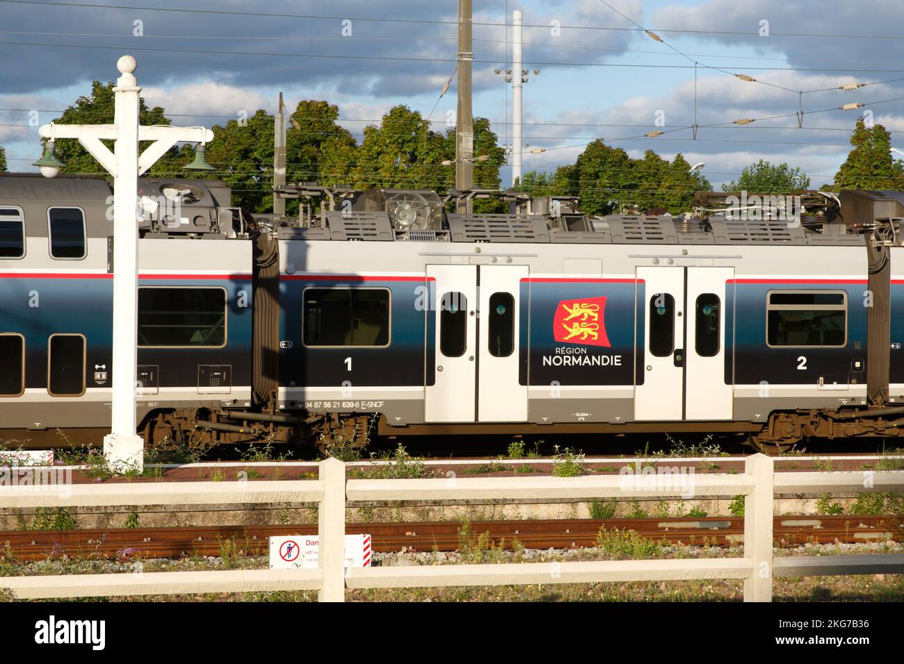 France, Normandy region (Normandie), Calvados, Trouville-Deauville railway station, regional ...