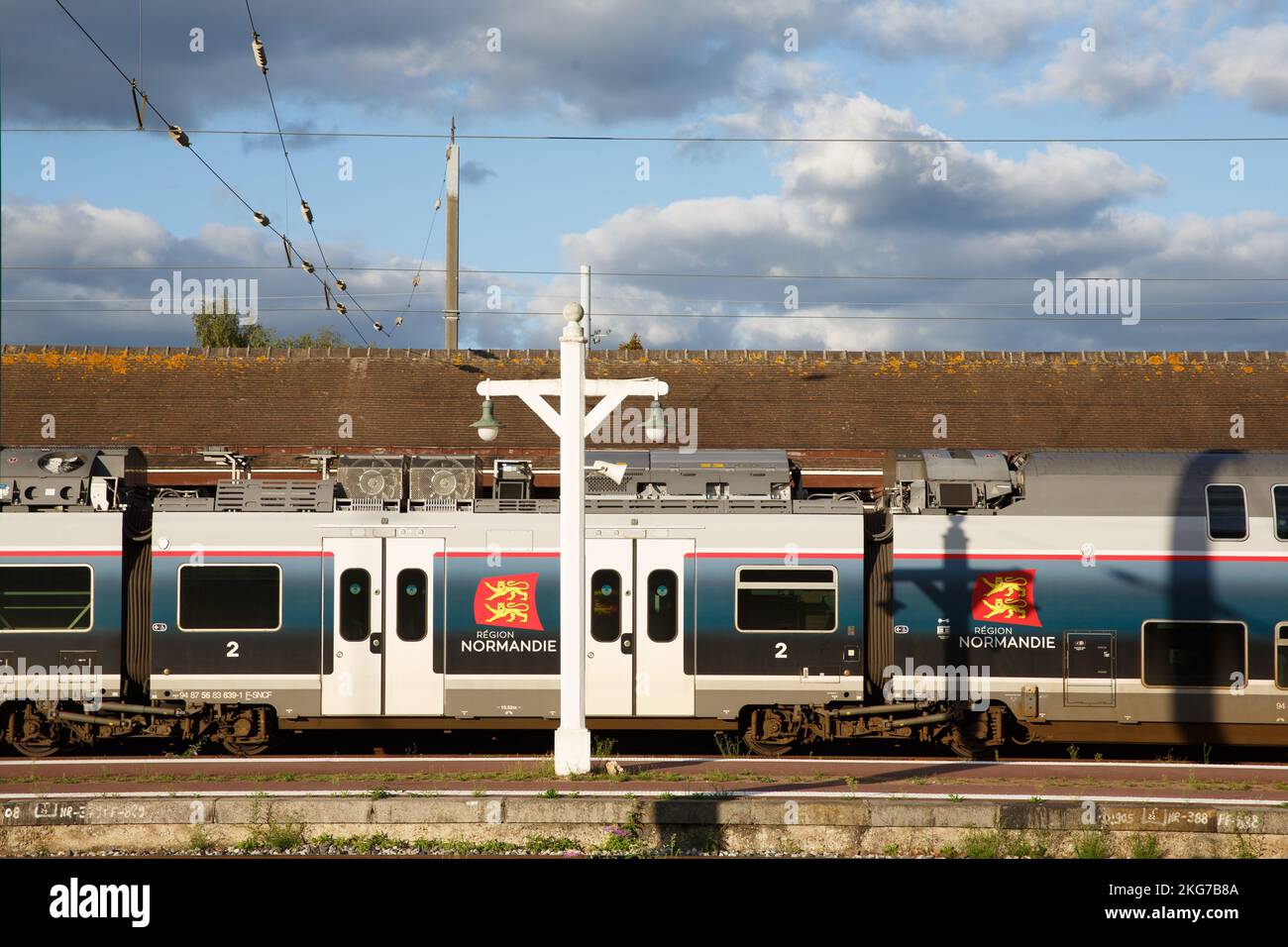 France, Normandy region (Normandie), Calvados, Trouville-Deauville railway station, regional ...