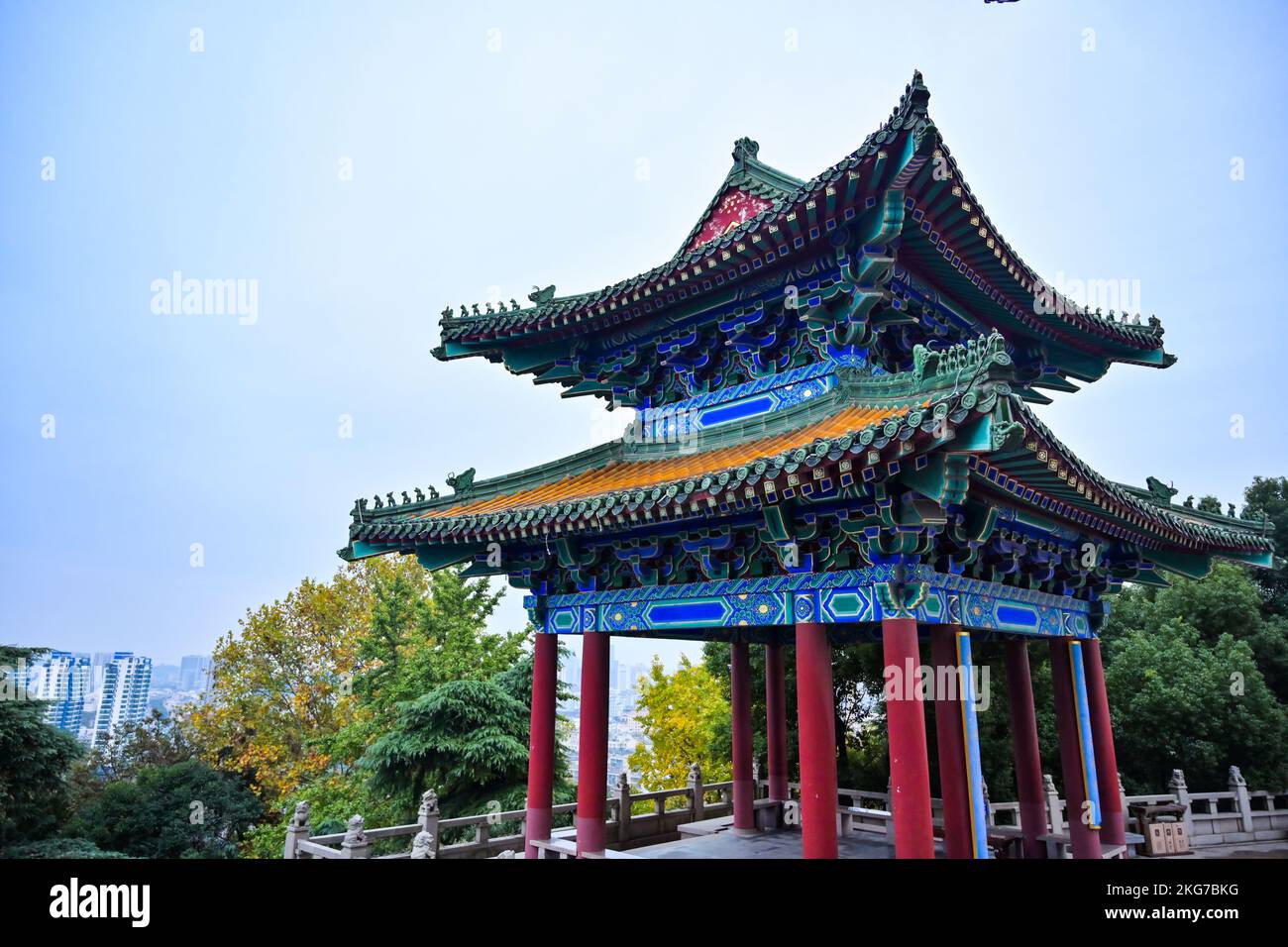 Photos show the views of Yuejiang tower which is one of the ten famous ...