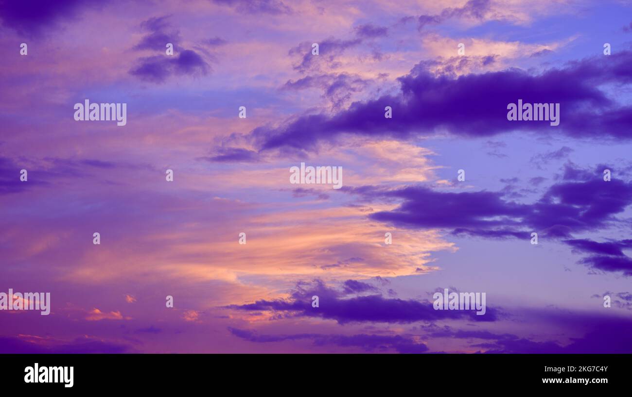 Sky with colorful and vivid sunset clouds. Natural background Stock ...