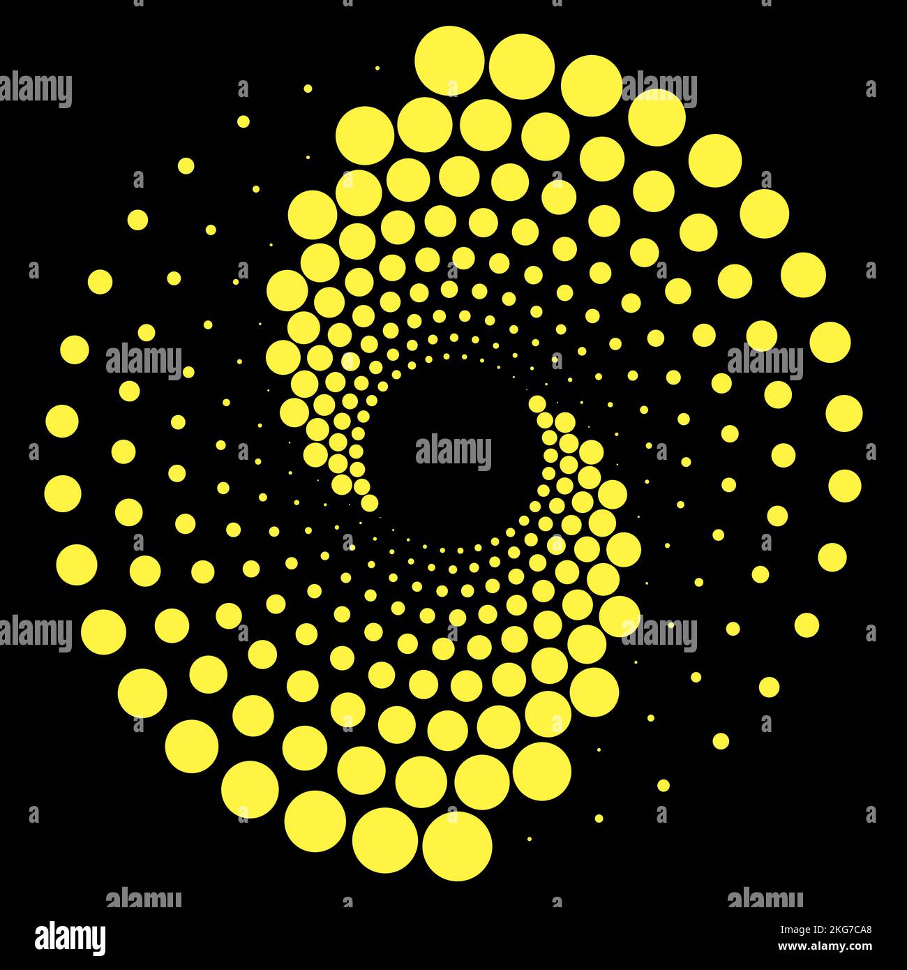 Yellow Circle Dotted Icon Isolated on Black Background Stock Vector ...