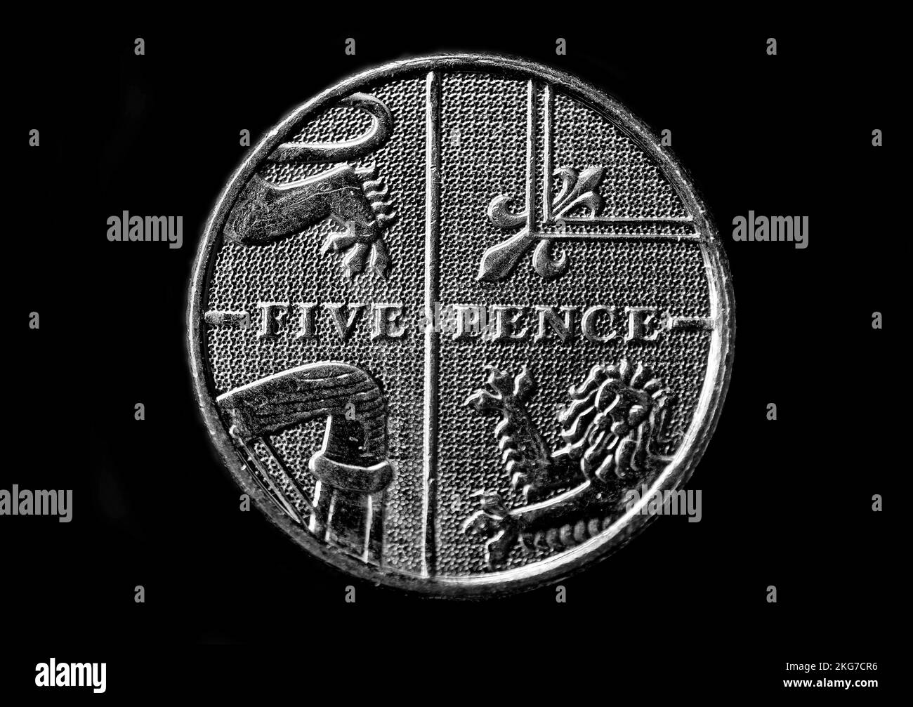 Five pence coin Black and White Stock Photos & Images - Alamy