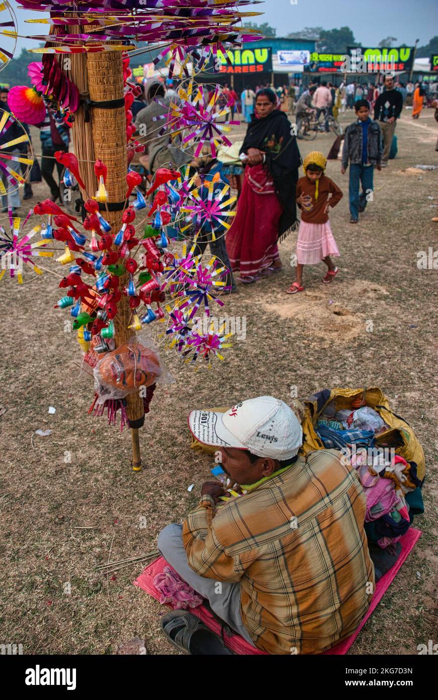 A Vertical shot of the Poush Mela tradition that brings together people ...