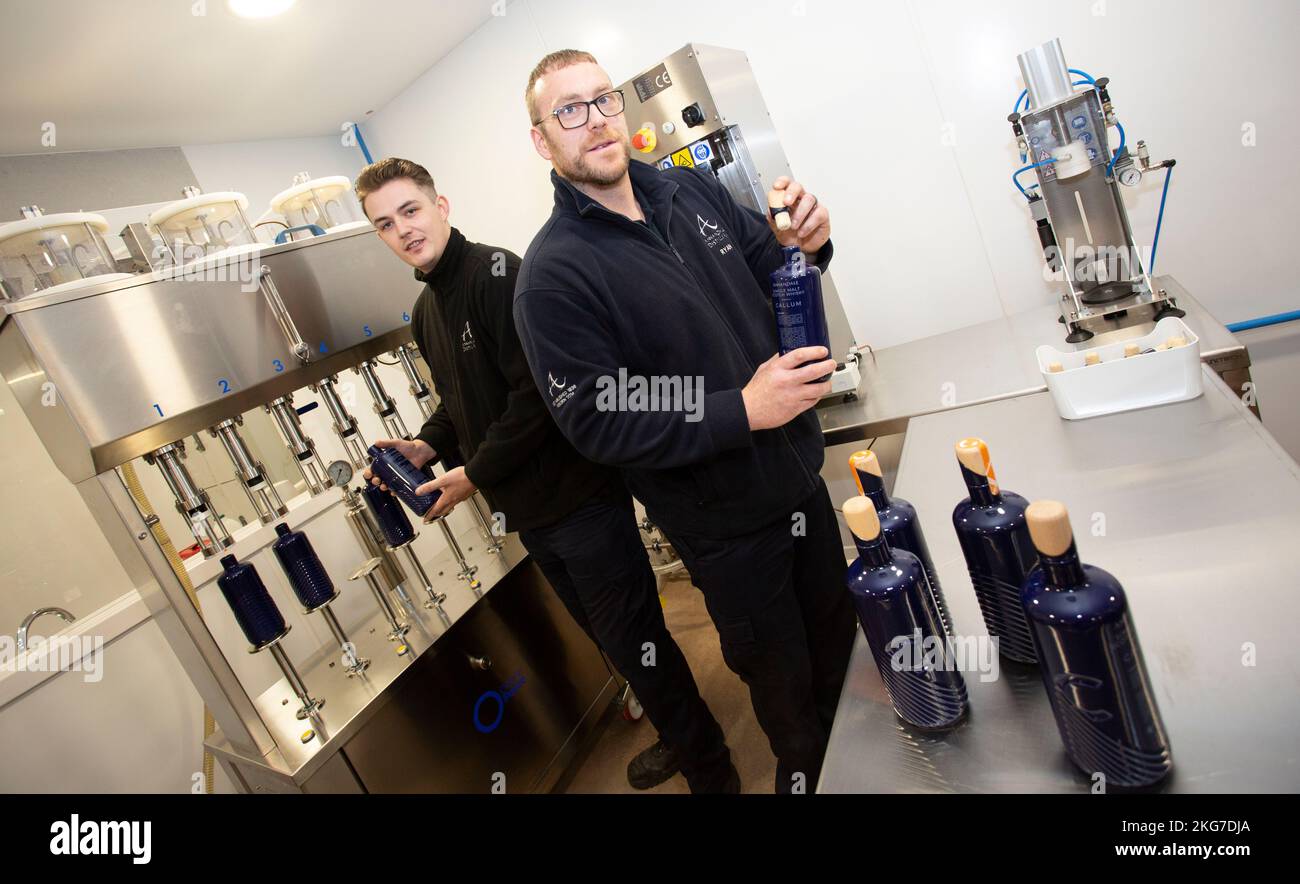Staff at the official opening of bottling plant at Annandale Distillery ...