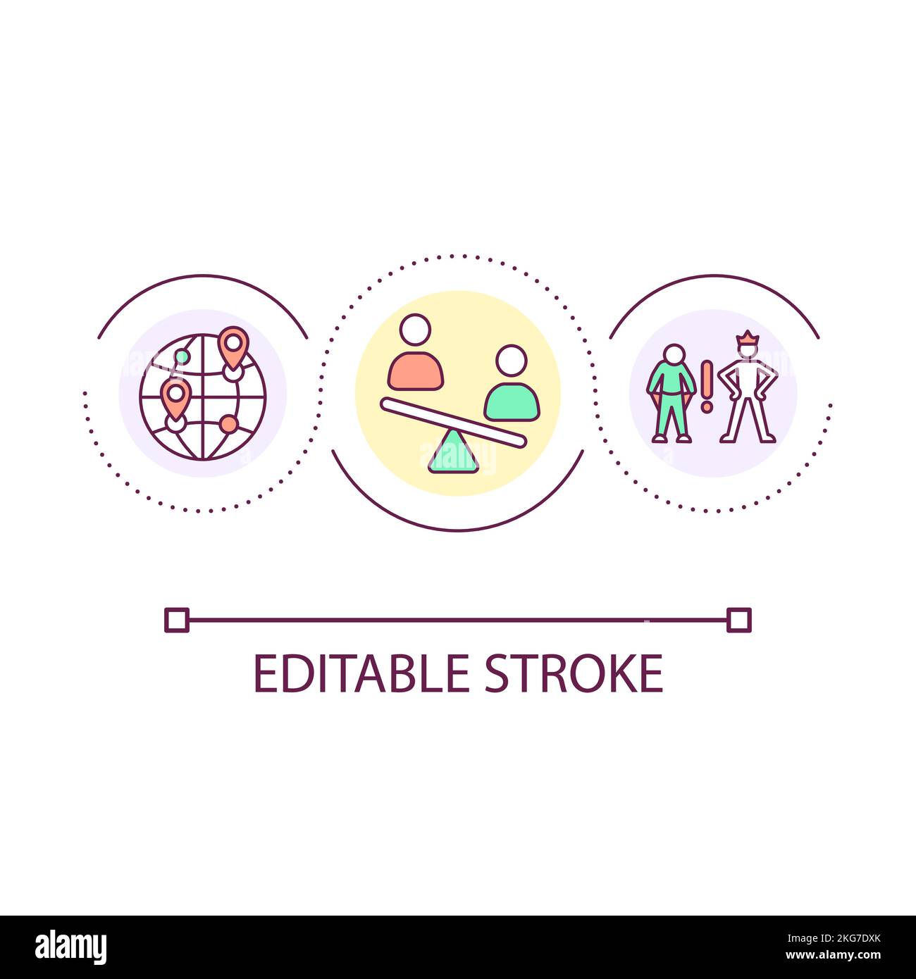Regional economic development differences loop concept icon Stock ...