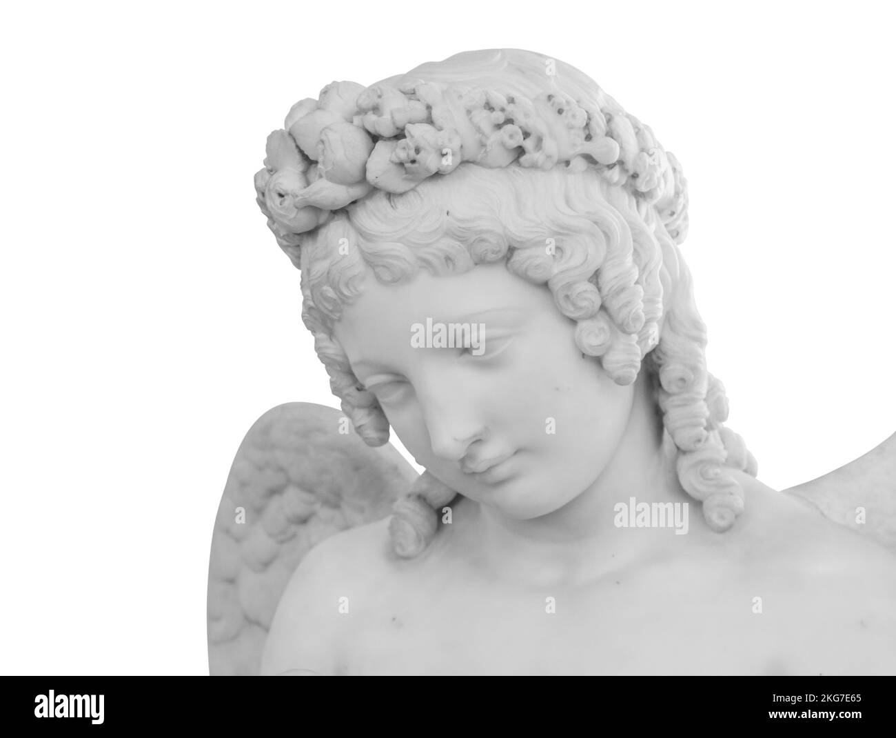 Ancient statue. Cupid with doves sculpture of Luigi Bienaime in the ...