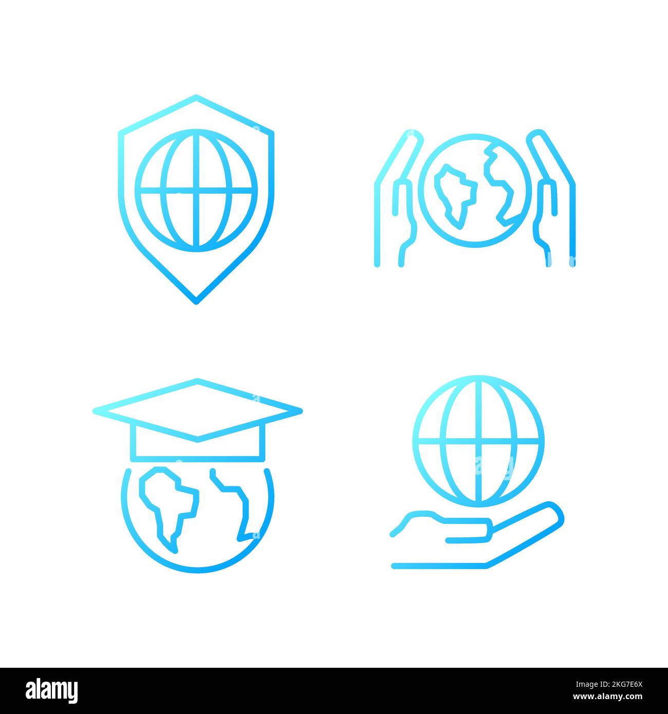 Save planet pixel perfect gradient linear vector icons set Stock Vector ...