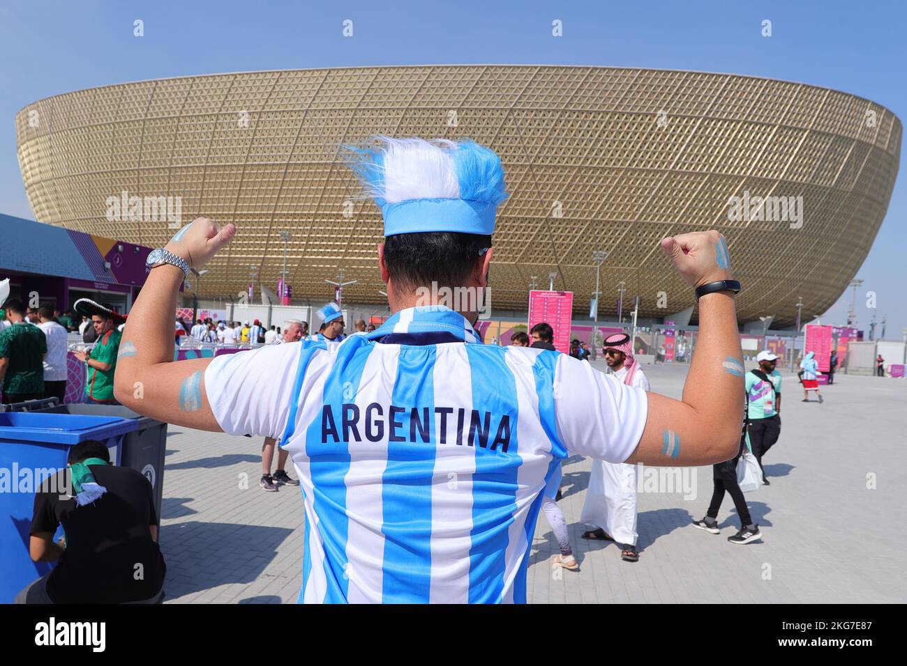 Lusail, Qatar. 22nd Nov, 2022. Argentina fan at Lusail stadium during ...